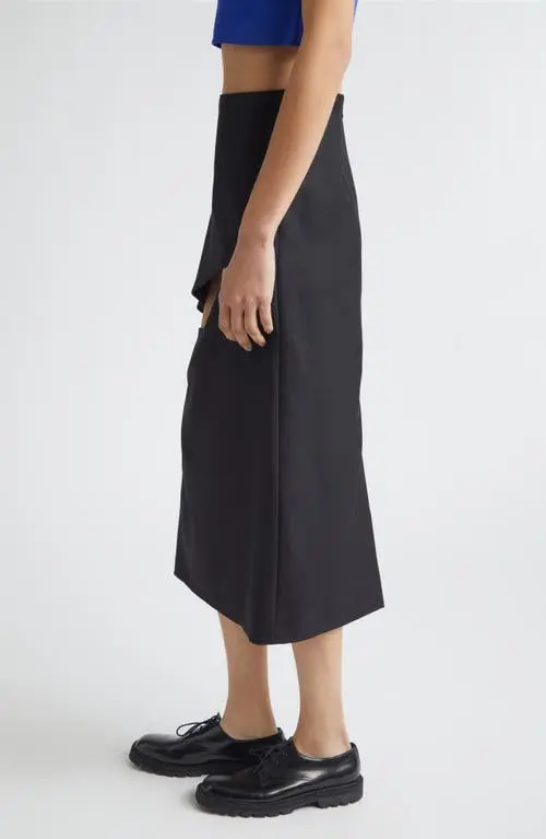 JIL SANDER Diagonal Slash Wool & Mohair Midi Skirt