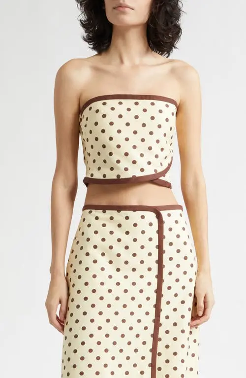 Posse Bowie Strapless Crop Top - Vanilla/choc
