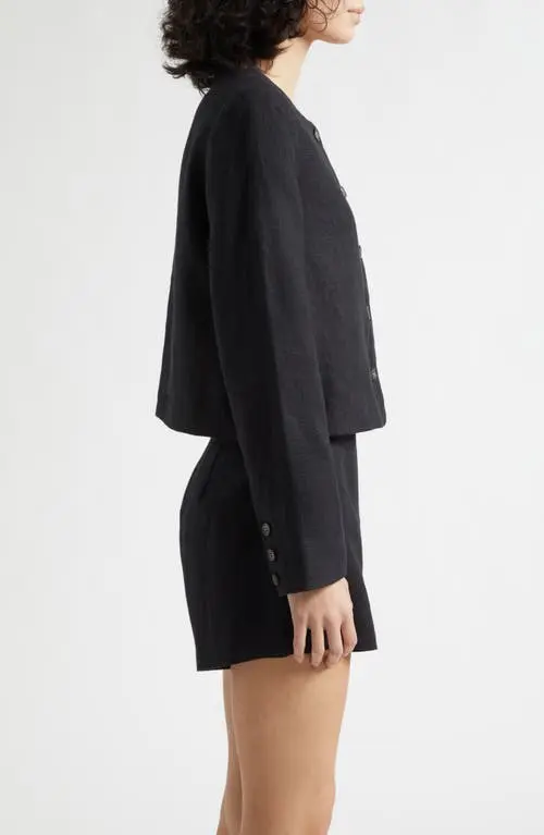 Posse Emma Boxy Linen Jacket - Black