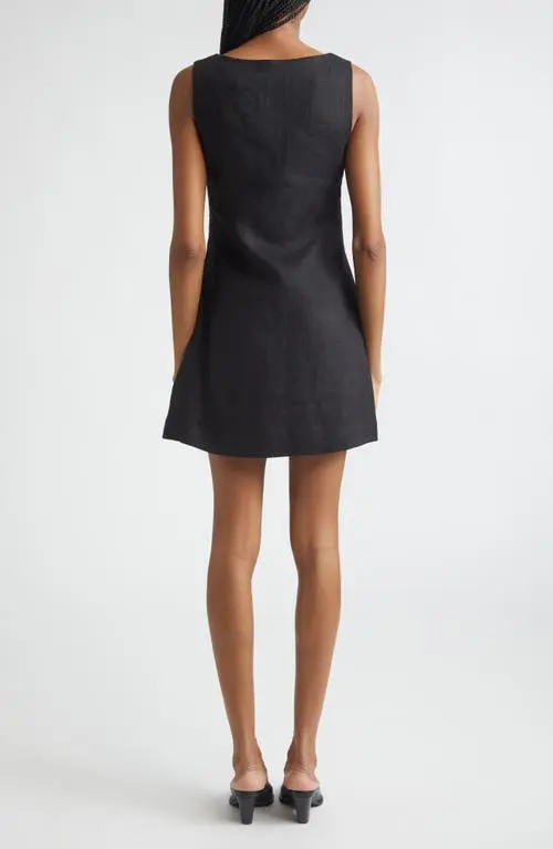 Posse Alice Linen Mini Dress - Black