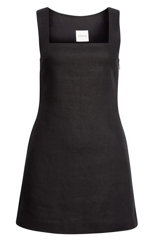 Posse Alice Linen Mini Dress - Black