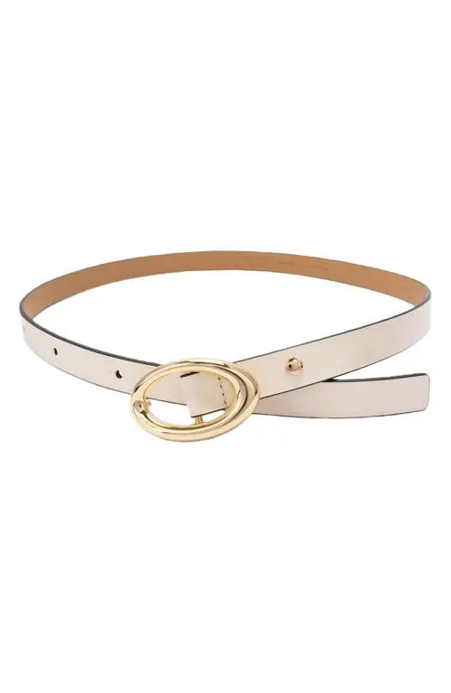 Kate Spade New York Oval Molten Buckle Leather Belt