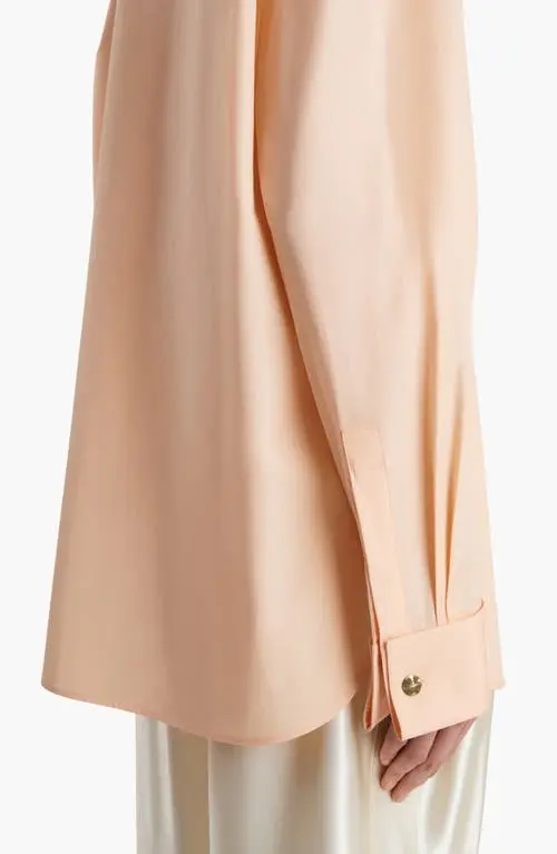 Khaite Organic Cotton Poplin Button-up Shirt - Light Peach