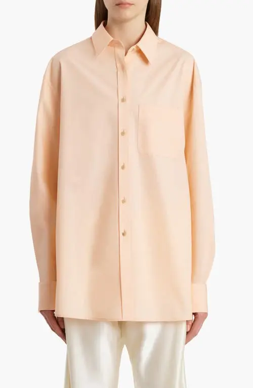 Khaite Organic Cotton Poplin Button-up Shirt - Light Peach