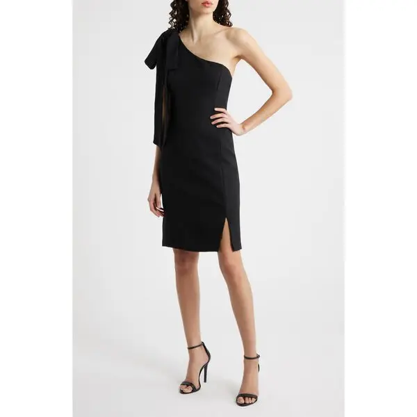 Julia Jordan Bow One-shoulder Cocktail Dress