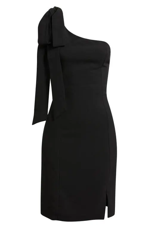 Julia Jordan Bow One-shoulder Cocktail Dress