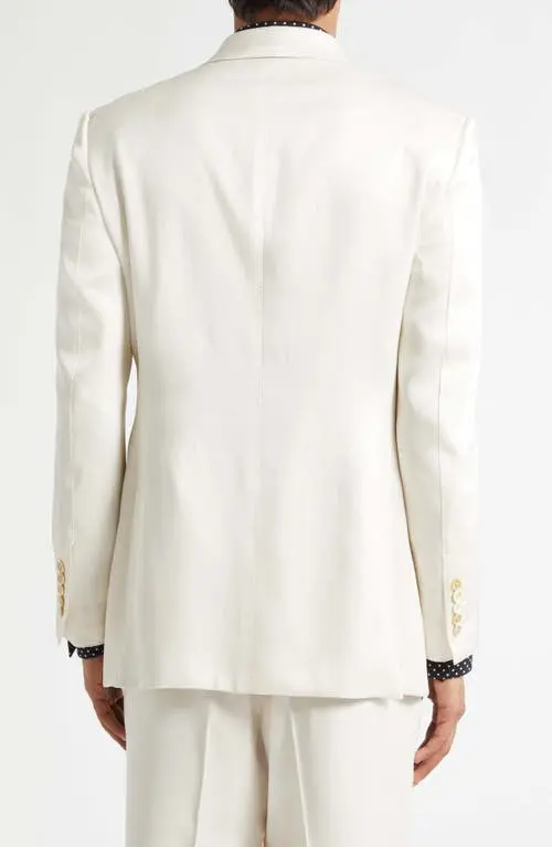 TOM FORD Double Breasted Silk Peached Gabardine Jacket
