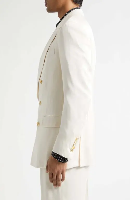TOM FORD Double Breasted Silk Peached Gabardine Jacket
