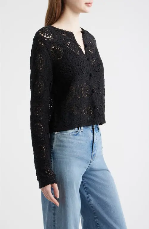FRAME Crochet Cotton Button-up Cardigan