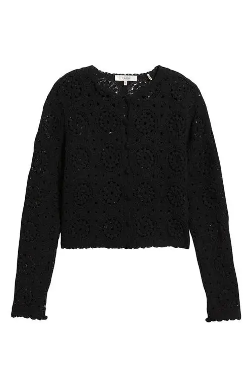 FRAME Crochet Cotton Button-up Cardigan