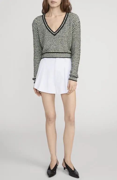 FRAME The Structural Pleated High Waist Shorts - White
