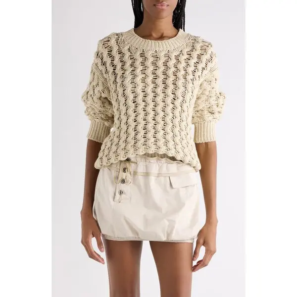 Isabel Marant Aurelys Cotton Open Stitch Sweater - Ecru
