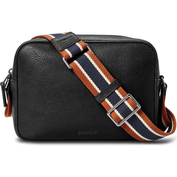 Shinola Leather Camera Crossbody Bag - Black