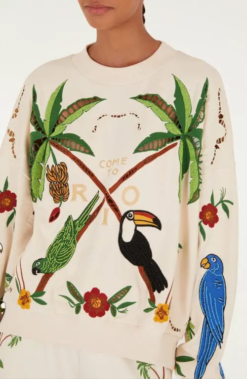 Farm Rio Coconut Trees Come To Rio Sweatshirt