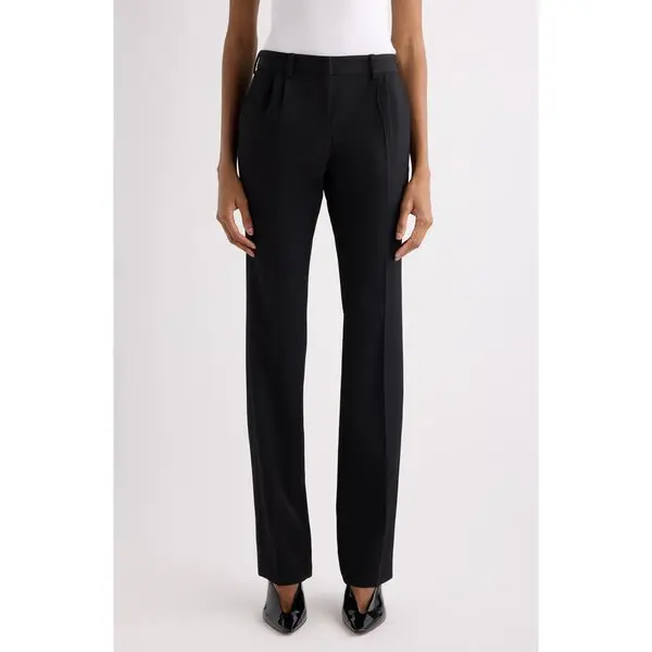 Balenciaga Slim Fit Pleated Tailored Wool Stretch Twill Trousers - 1000 Black