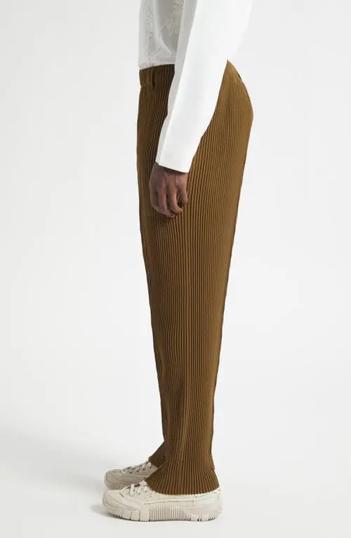 Issey Miyake Pleated Tuxedo Pants - Khaki