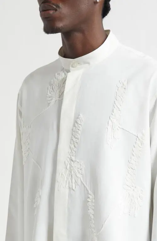 Issey Miyake Pressed Embroidery Button-up Shirt