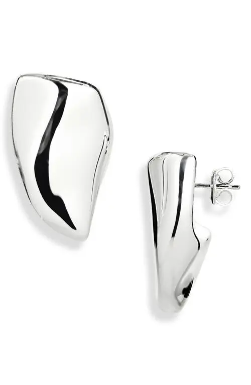 Bottega Veneta Small Prisma Sterling Silver Earrings - 8117 Silver