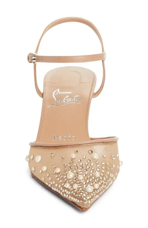 CHRISTIAN LOUBOUTIN Pearly Embellished Pumps - Blush/blush