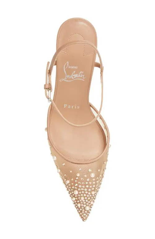 CHRISTIAN LOUBOUTIN Pearly Embellished Pumps - Blush/blush