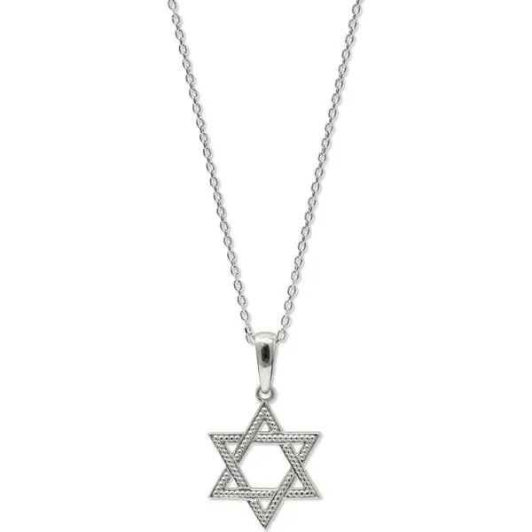 Anzie Dew Drop Star Of David Pendant - Silver