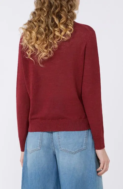 Max Mara Linen Crewneck Sweater - Cherry