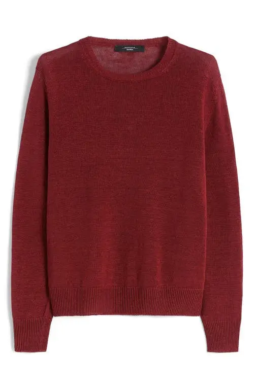 Max Mara Linen Crewneck Sweater - Cherry