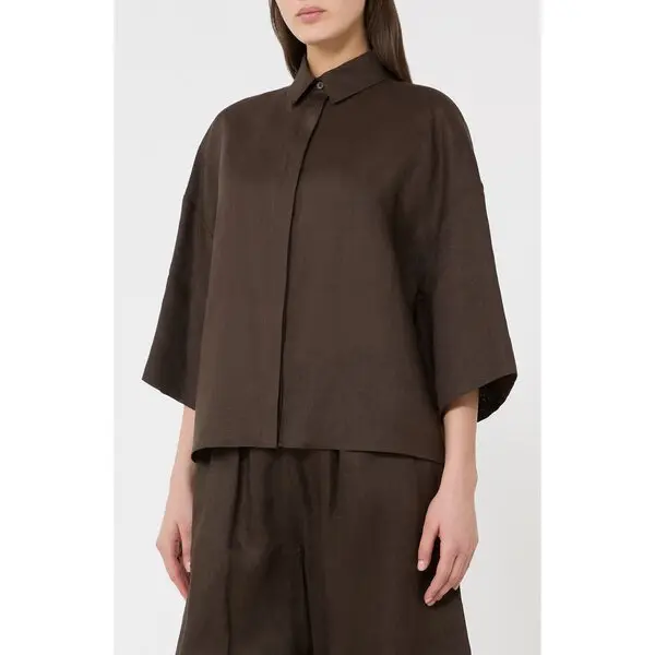 MM BY MAX MARA Linen Shirt - Dark Brown