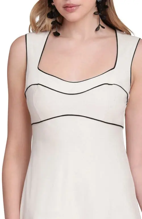 Avec Les Filles Contrast Pipe Sleeveless Midi Dress