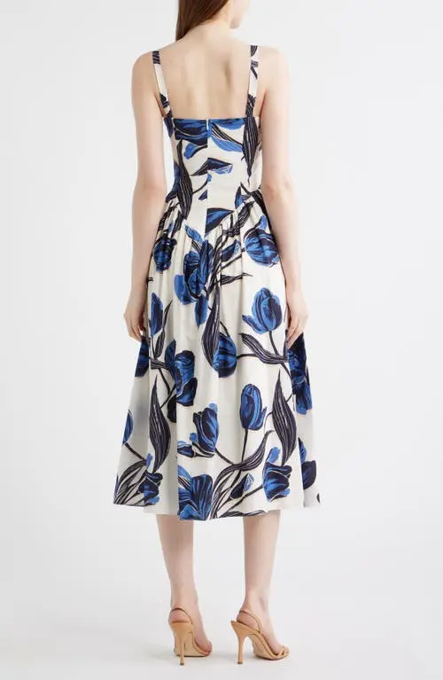 Vince Camuto Floral Cotton Fit & Flare Midi Dress
