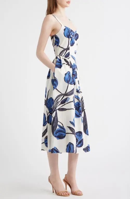 Vince Camuto Floral Cotton Fit & Flare Midi Dress