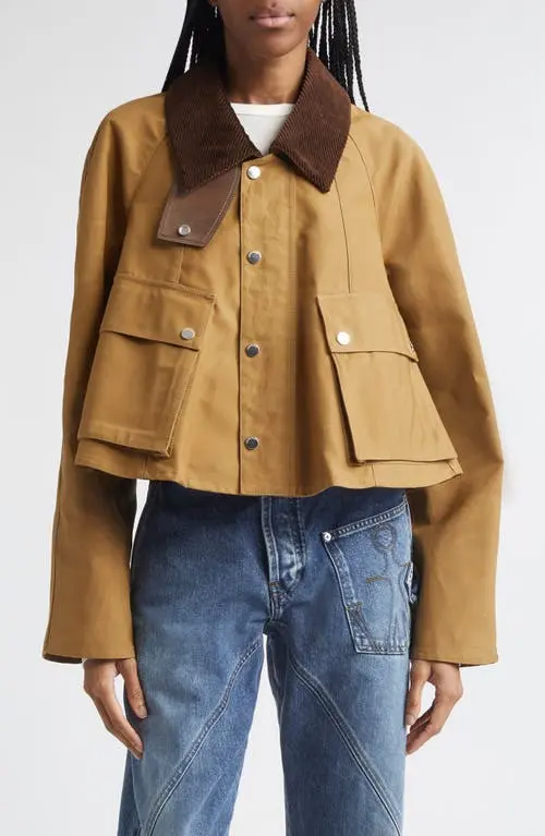 JW Anderson Waxed Cotton Swing Barn Jacket - Biscuit