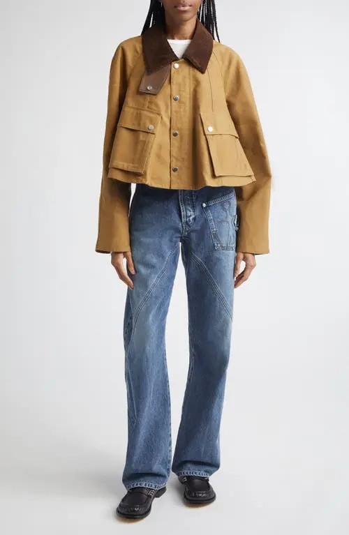 JW Anderson Waxed Cotton Swing Barn Jacket - Biscuit