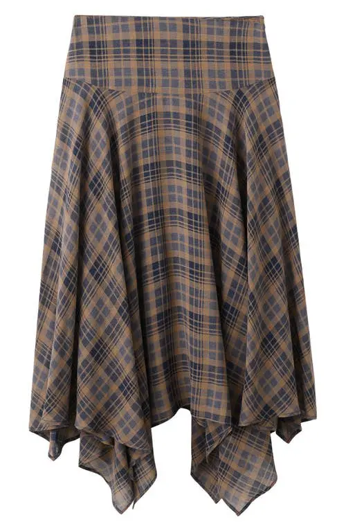 Mango Check Midi Skirt