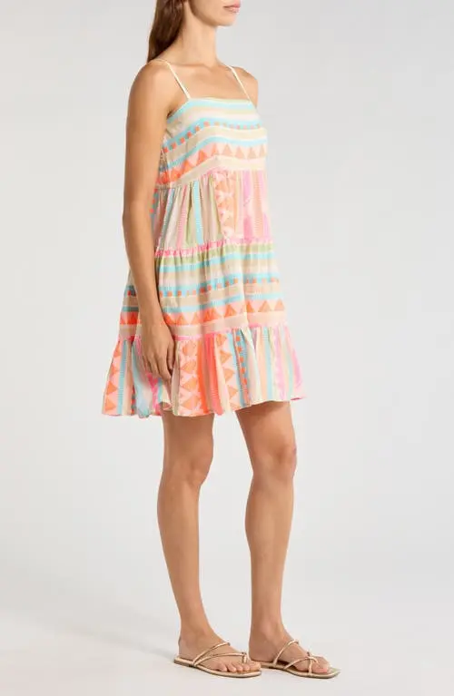 Elan Tiered Cotton Blend Cover-up Dress