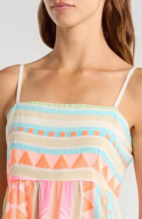 Elan Tiered Cotton Blend Cover-up Dress