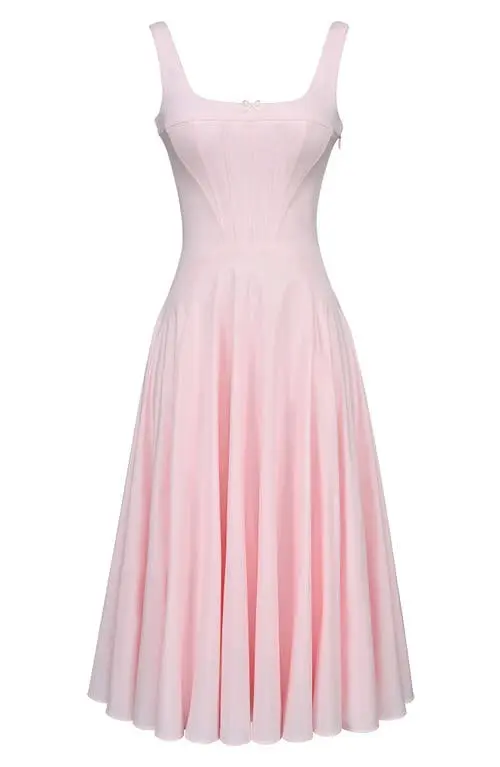 House Of Cb Lace-back Sleeveless Midi Dress - Pink