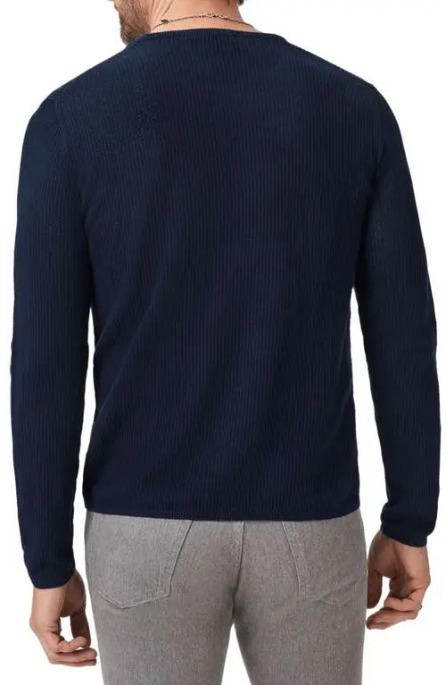 John Varvatos Montclair Mesh Stitch Organic Cotton-blend Sweater - Deep Blue
