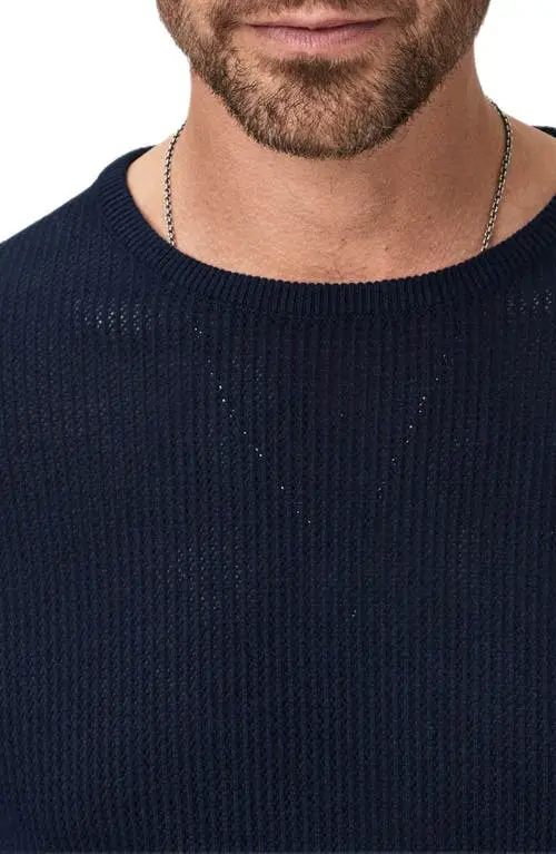 John Varvatos Montclair Mesh Stitch Organic Cotton-blend Sweater - Deep Blue