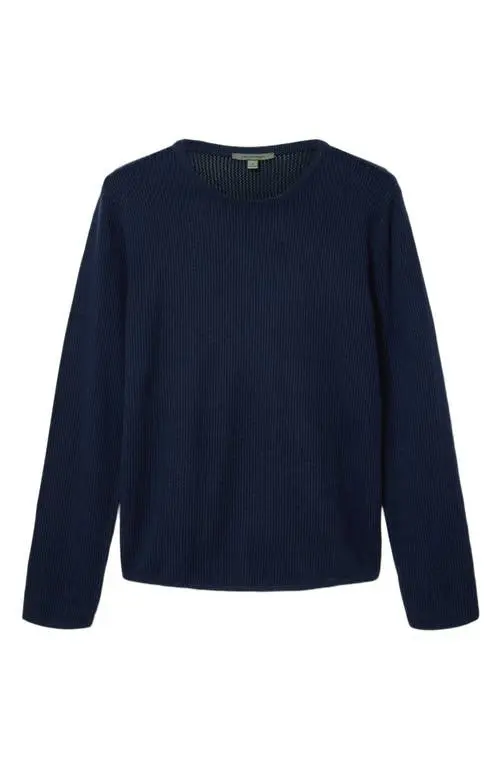 John Varvatos Montclair Mesh Stitch Organic Cotton-blend Sweater - Deep Blue