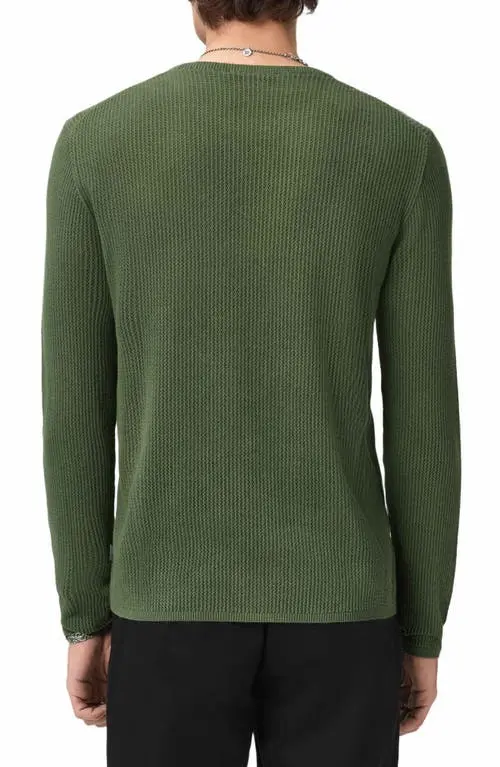 John Varvatos Montclair Mesh Stitch Organic Cotton-blend Sweater - Light Olive