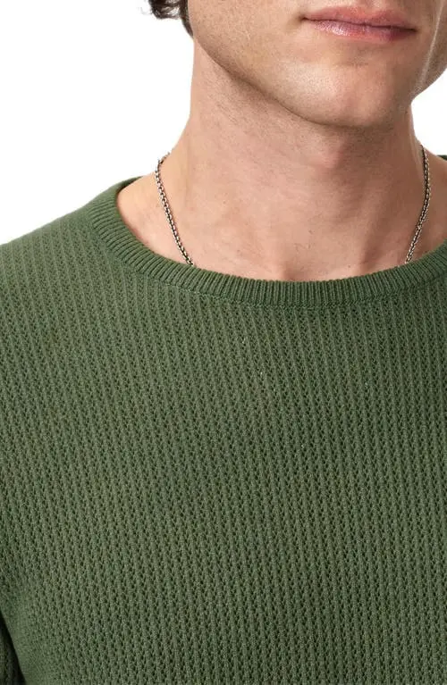 John Varvatos Montclair Mesh Stitch Organic Cotton-blend Sweater - Light Olive