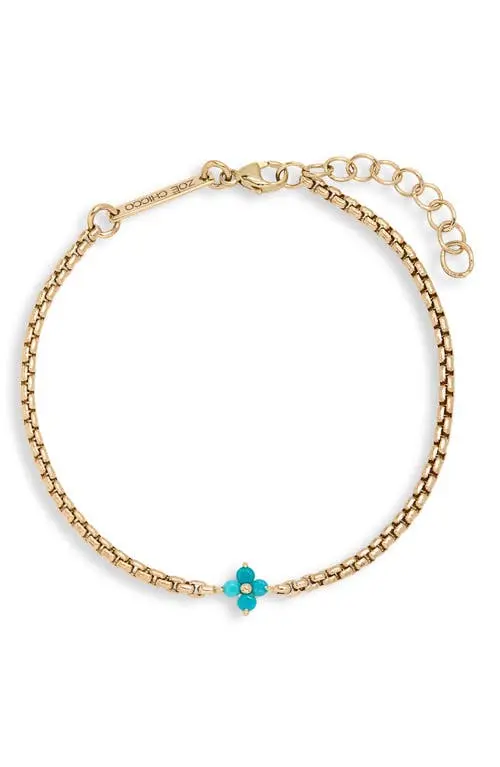 Zoe Chicco 14k Gold Turquoise Quad Bracelet - 14k Yellow Gold/turquoise