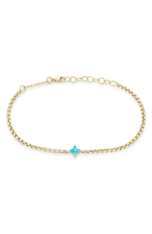 Zoe Chicco 14k Gold Turquoise Quad Bracelet - 14k Yellow Gold/turquoise