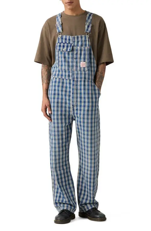 LEVI'S Loose Check Print Cotton Denim Overalls - Summer Check Overall