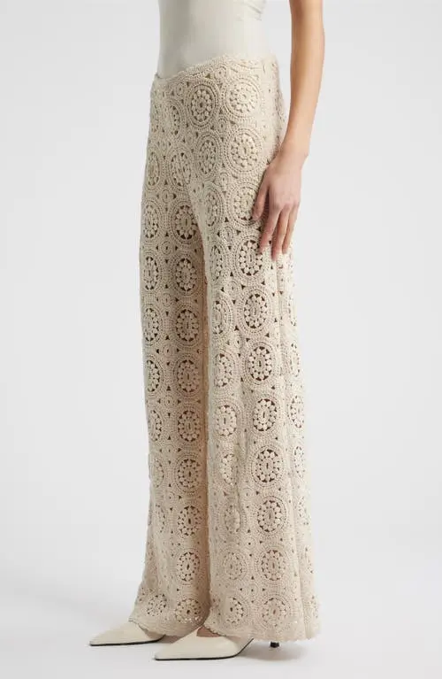 FRAME Crochet Wide-leg Pants