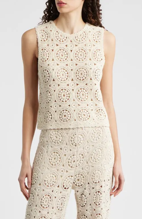 FRAME The Crochet Cotton Tank - Cream