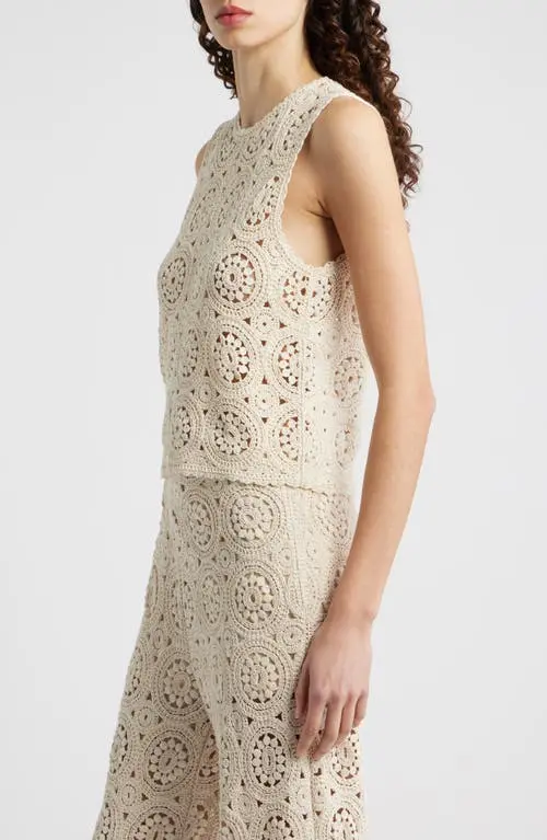FRAME The Crochet Cotton Tank - Cream