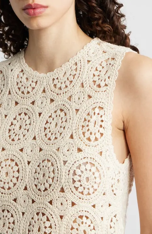 FRAME The Crochet Cotton Tank - Cream