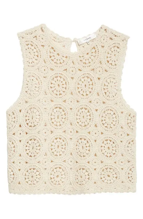 FRAME The Crochet Cotton Tank - Cream